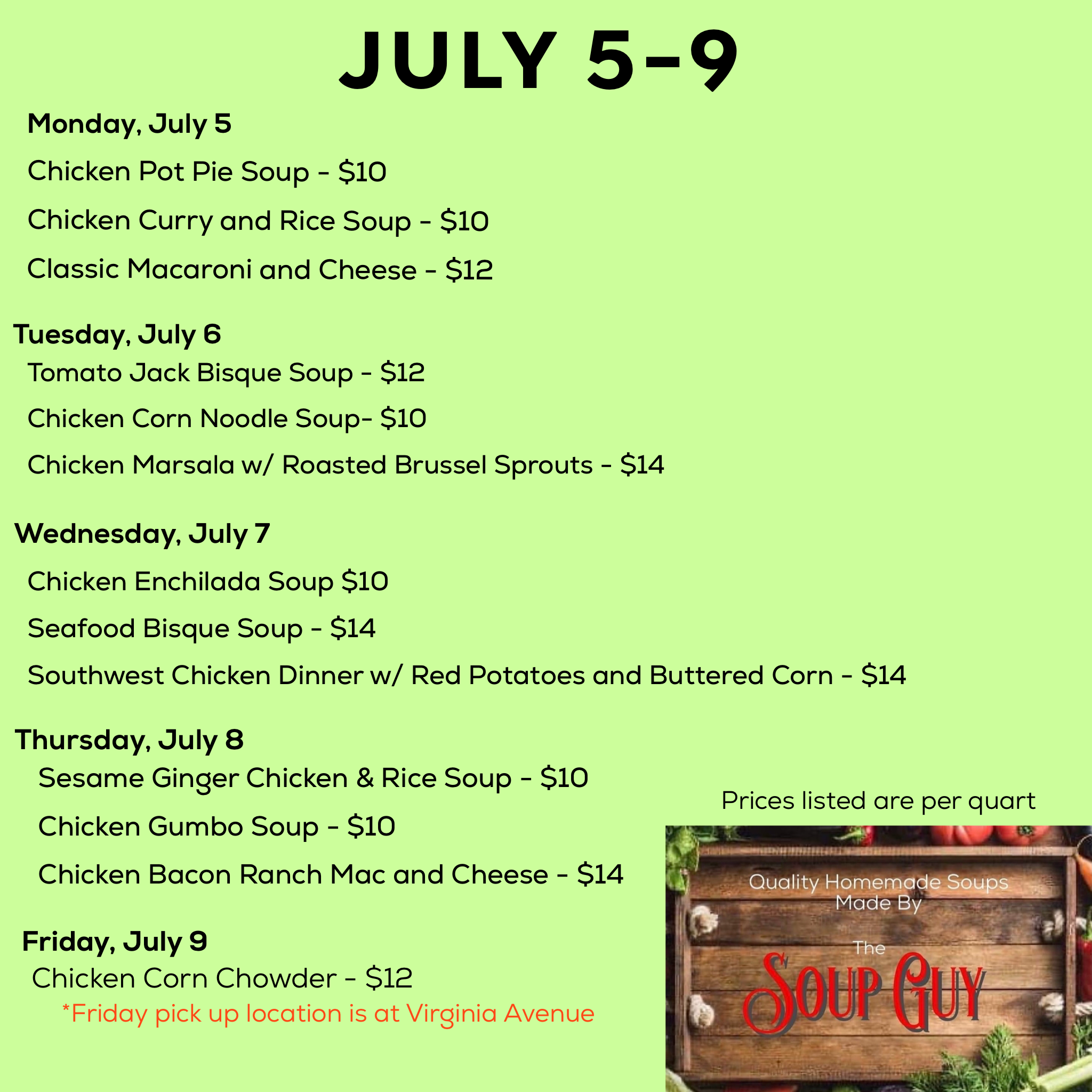 Menu & Order Forms – Soup Guy PA